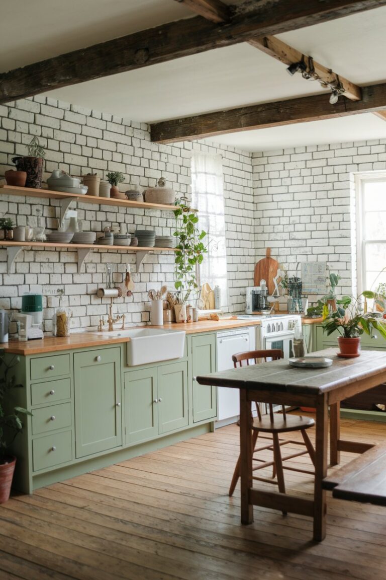 14 Farmhouse Kitchens With Green Cabinets You Will Love! – My Kitchen Inspo