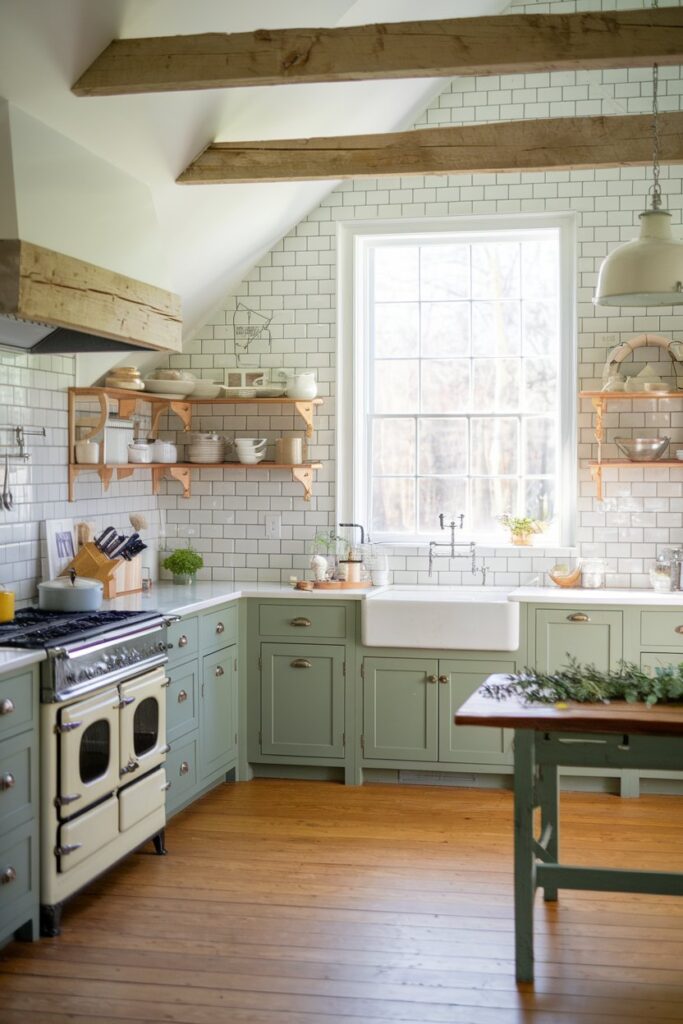14 Farmhouse Kitchens With Green Cabinets You Will Love! – My Kitchen Inspo