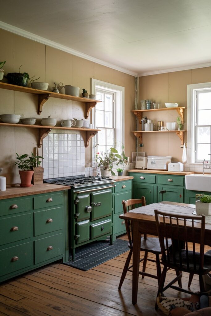 14 Farmhouse Kitchens With Green Cabinets You Will Love! – My Kitchen Inspo