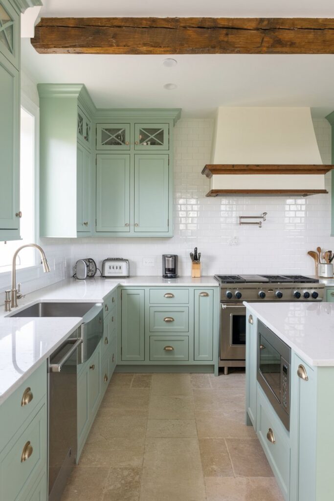 14 Farmhouse Kitchens With Green Cabinets You Will Love! – My Kitchen Inspo