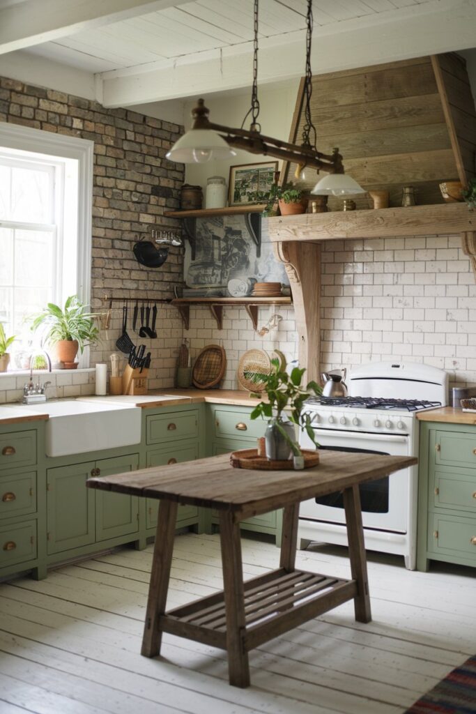 14 Farmhouse Kitchens With Green Cabinets You Will Love! – My Kitchen Inspo