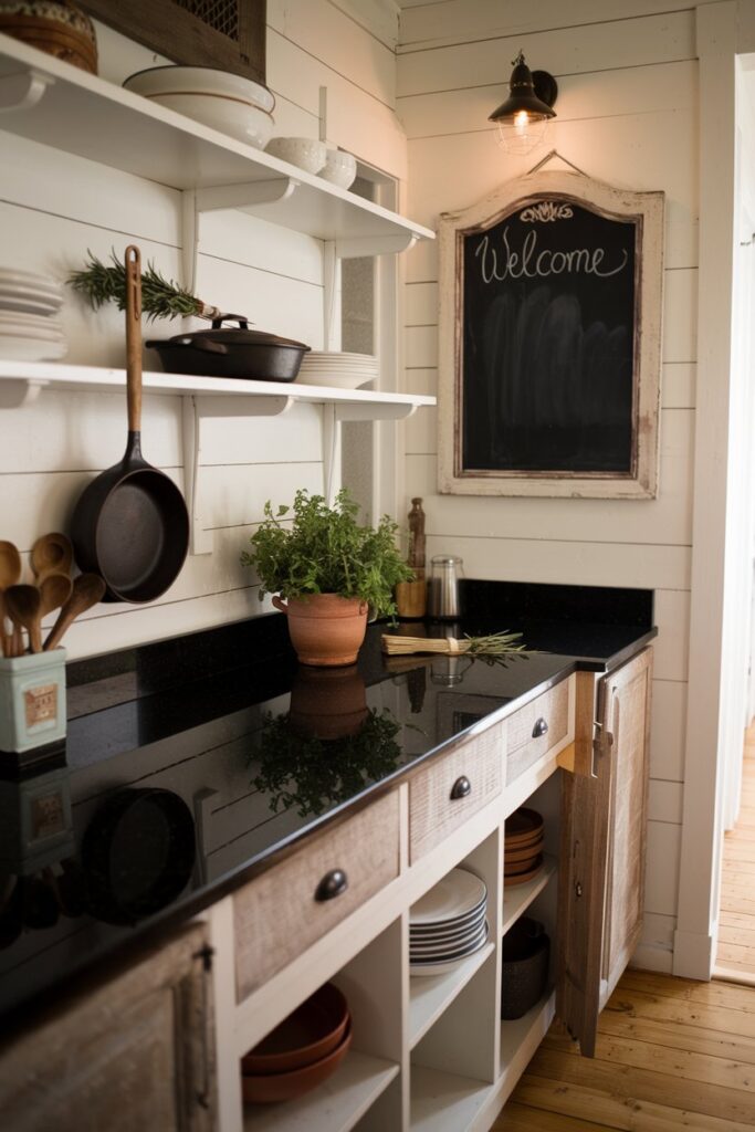 14 Farmhouse Kitchen Interior Designs With Black Countertops! – My ...