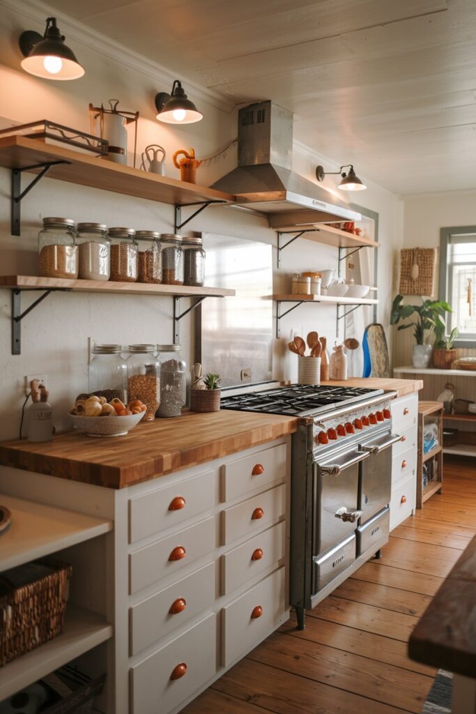 14 Farmhouse Kitchens With Floating Shelves! – My Kitchen Inspo