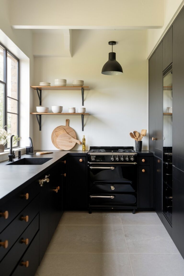 18 Black and Wood Kitchen Designs That Combine Modern Elegance with ...
