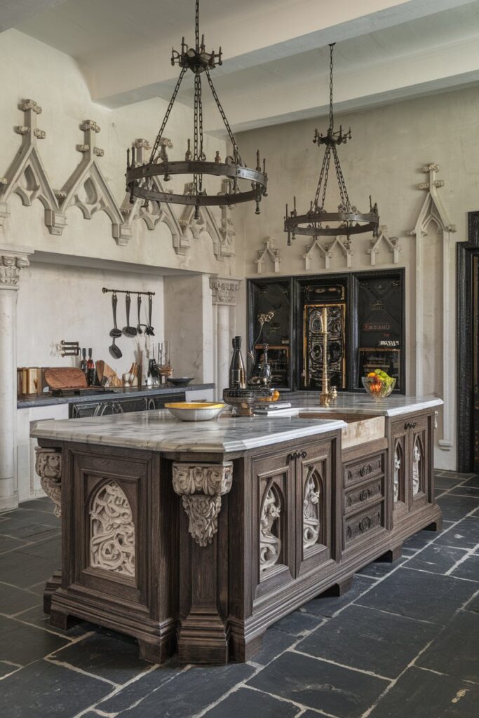 14 Gothic Kitchens with an Island Perfect for Bold and Unique Spaces ...