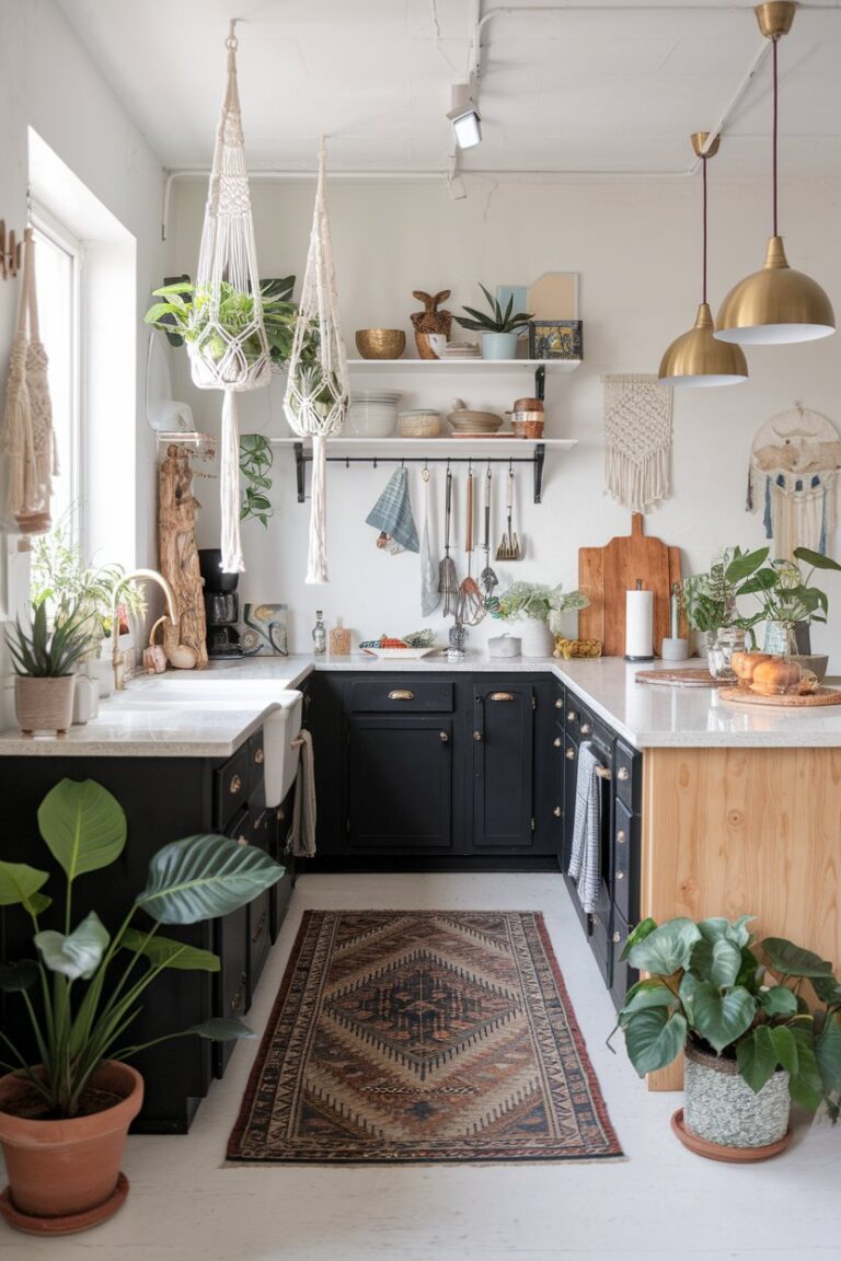 15 Boho Kitchens with Black Cabinets for a Bold and Earthy Look – My ...