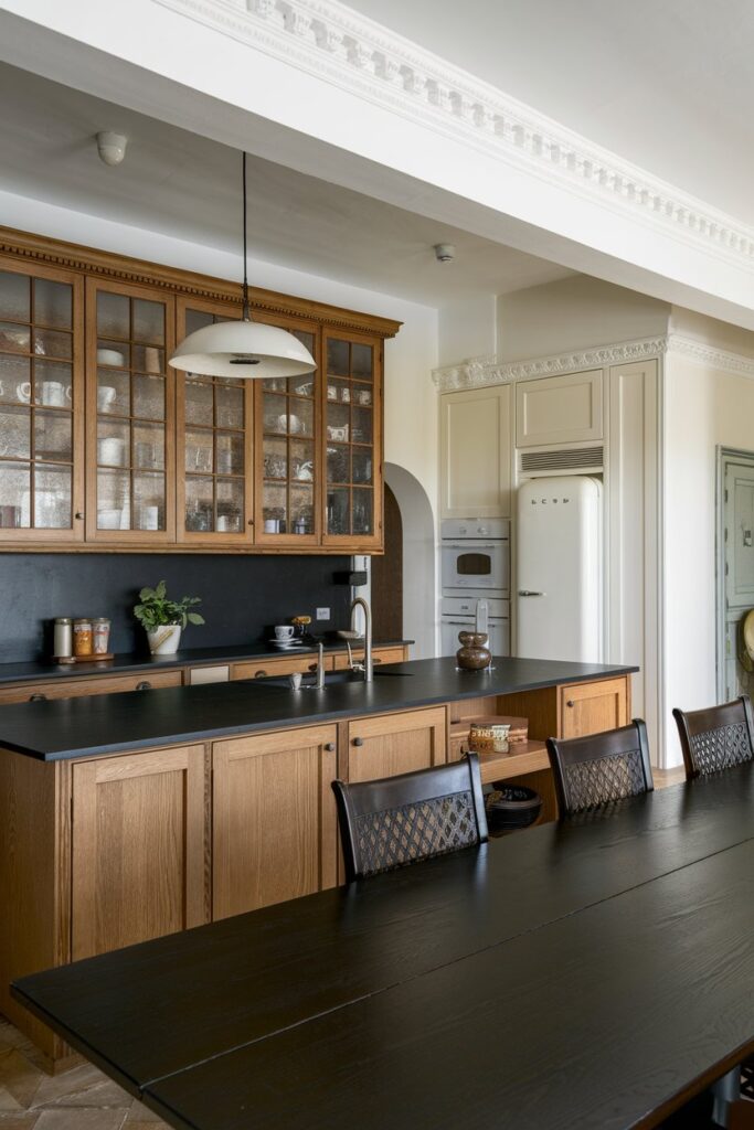 18 Black and Wood Kitchen Designs That Combine Modern Elegance with ...