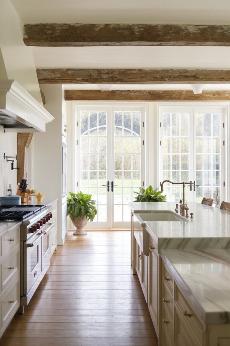 14 Farmhouse Kitchens with French Doors for a Light and Airy Home – My ...