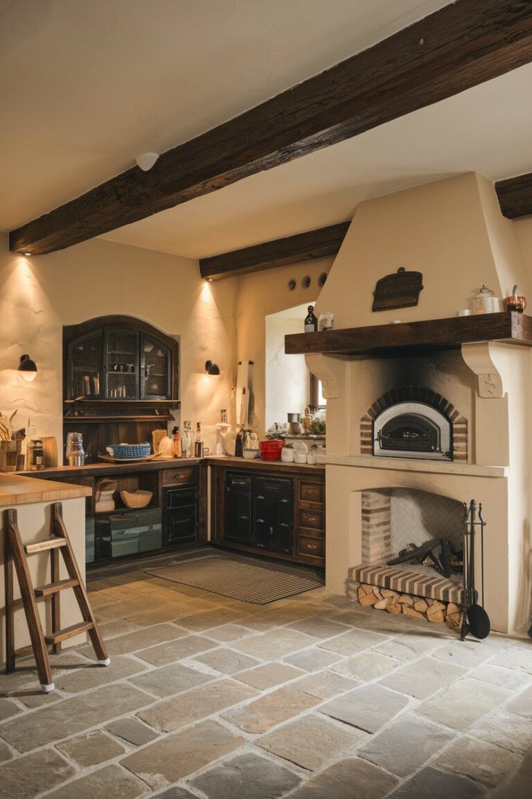 15 Farmhouse Kitchen with Fireplace Designs for Warmth and Style – My ...