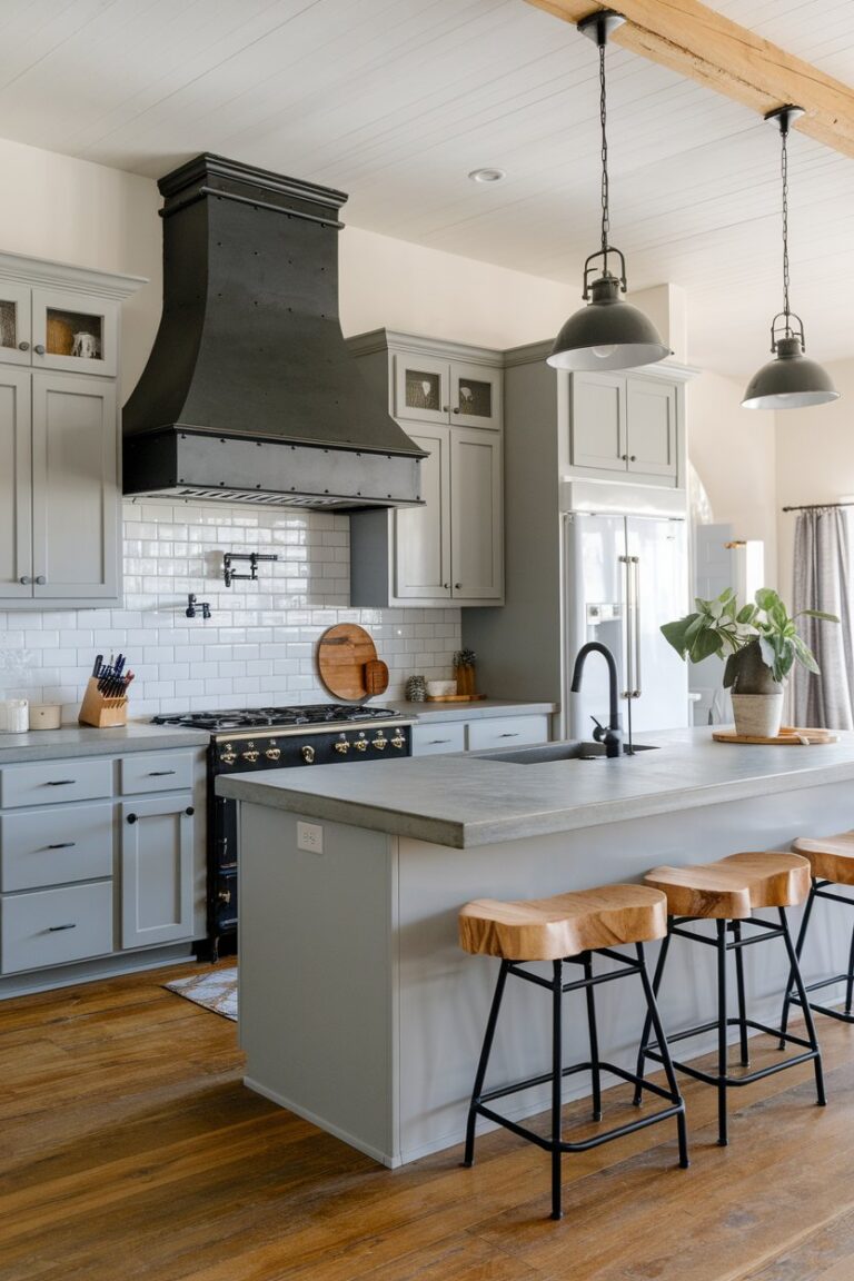 16 Farmhouse Kitchens with Gray Cabinets: Combining Rustic Charm and ...