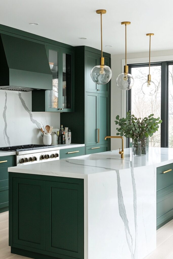 20 Green Kitchens with White Cabinets For Your Inspirations! – My ...
