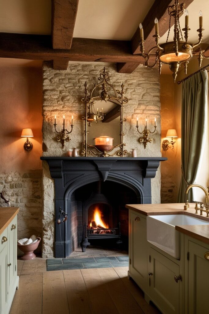 13 English Cottage Kitchens with a Fireplace For Your Inspiration! – My ...