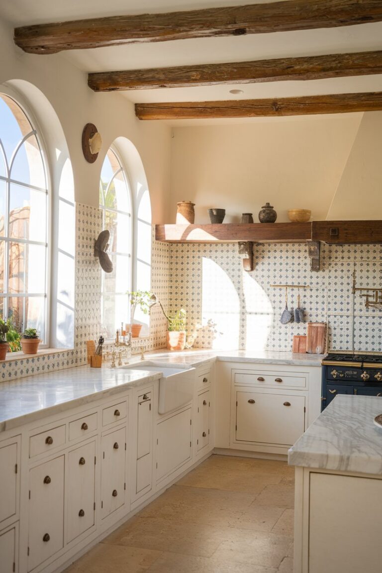 15 Mediterranean Kitchen Designs with White Cabinets: Inspiring Spaces ...
