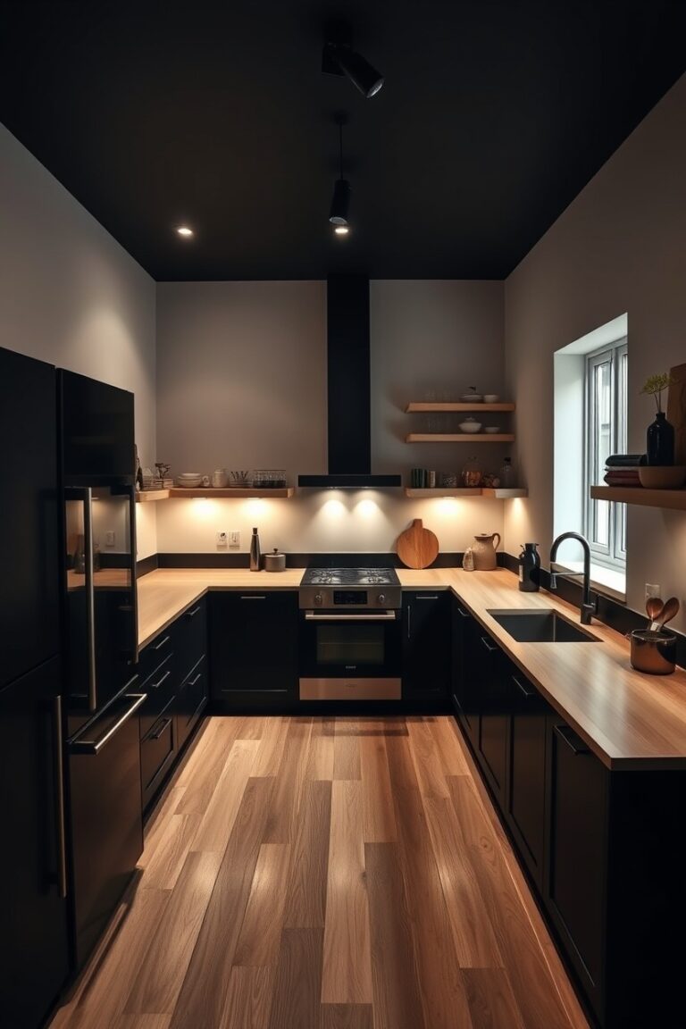 17 Black Kitchens With Wood Countertops Designs You Will Fall In Love ...